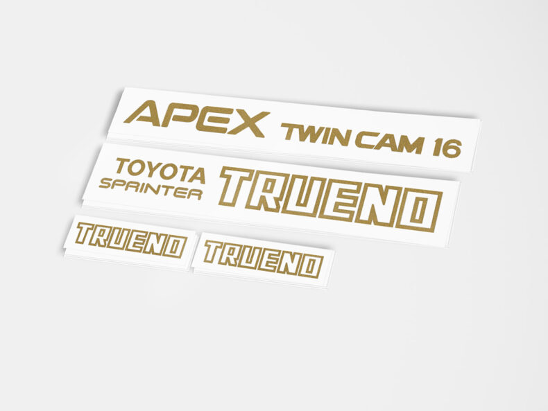 Toyota Sprinter Trueno Apex Twin Cam 16 AE86 full sticker set - Garage ...